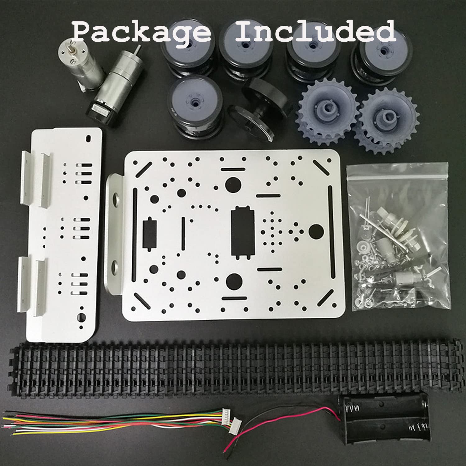YCKJ Professional Smart Tank Car Chassis with High Torque DC Motors, TP200 Remote Control Metal Robotic Platform Robot Accessories Kit for Arduino Uno, Raspberry Pie, STM32, DIY STEAM Education