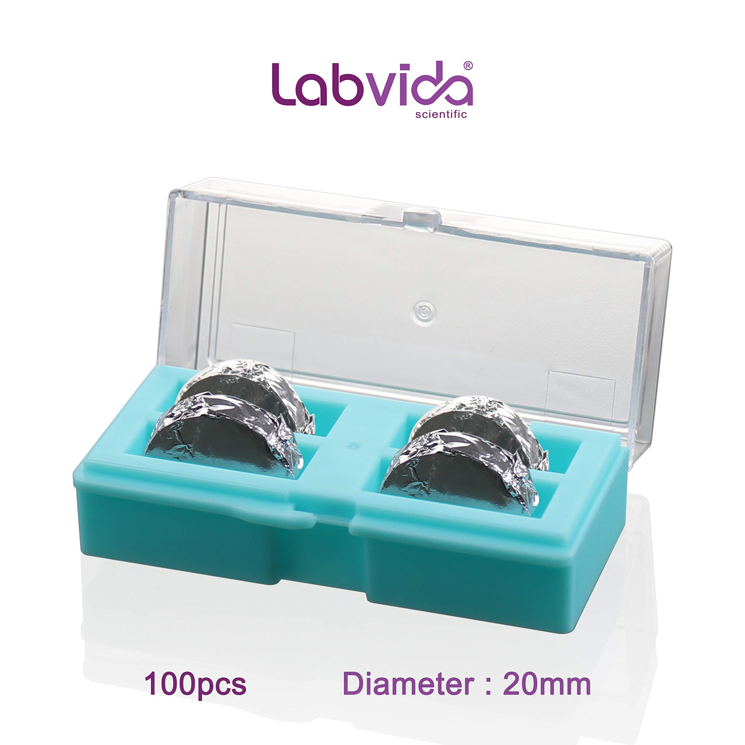 Labvida 100pcs of Pre-sterilized Microscope Cover Glass for Cell Culture and Fluorescene Microscopy, Dia.20 mm with 2.0# Thickness 0.19-0.22mm, LVR407