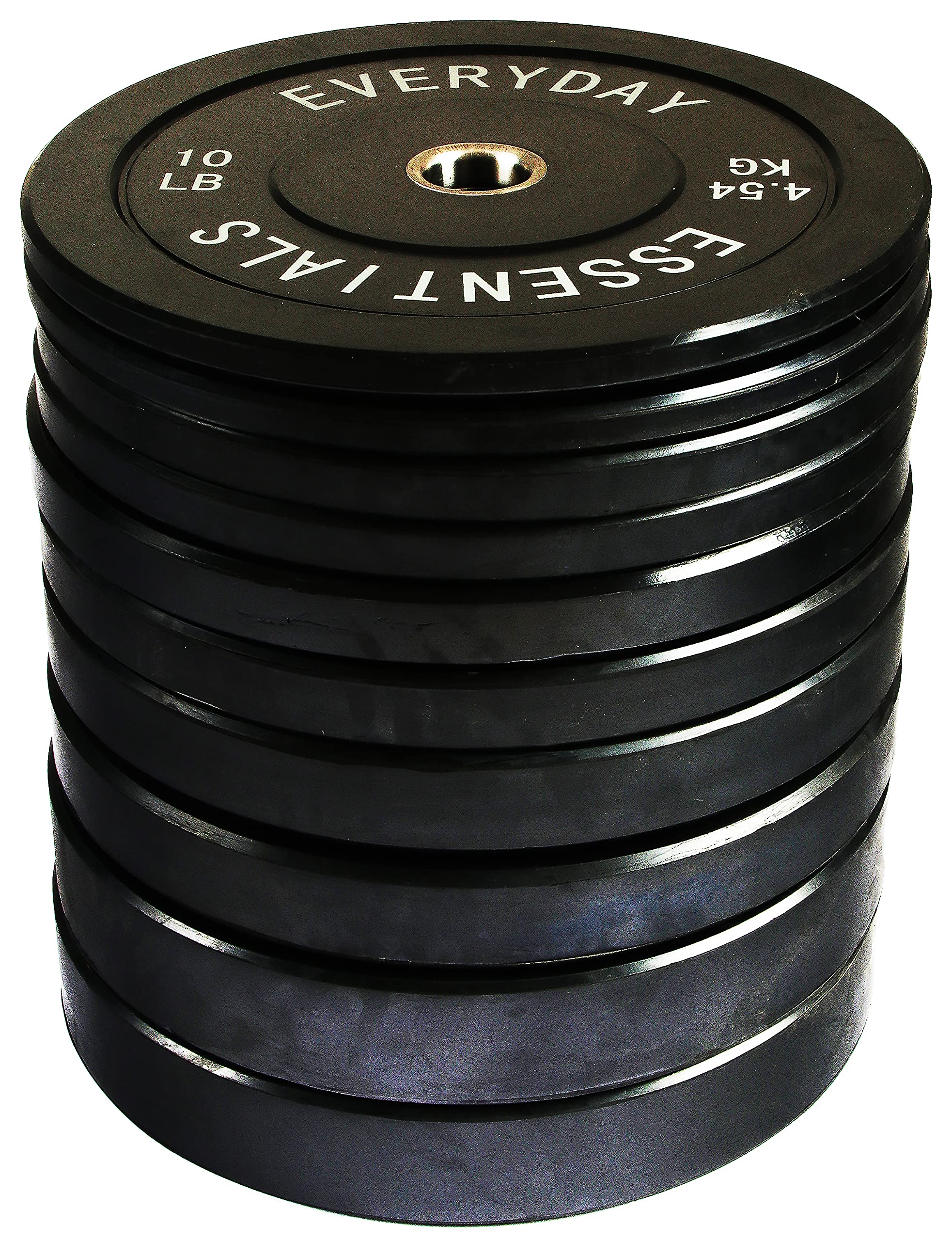 BalanceFrom Color Coded Black Olympic Bumper Plate Weight Plate with Steel Hub, 260LB Set, 2x 10/15/25/35/45LB