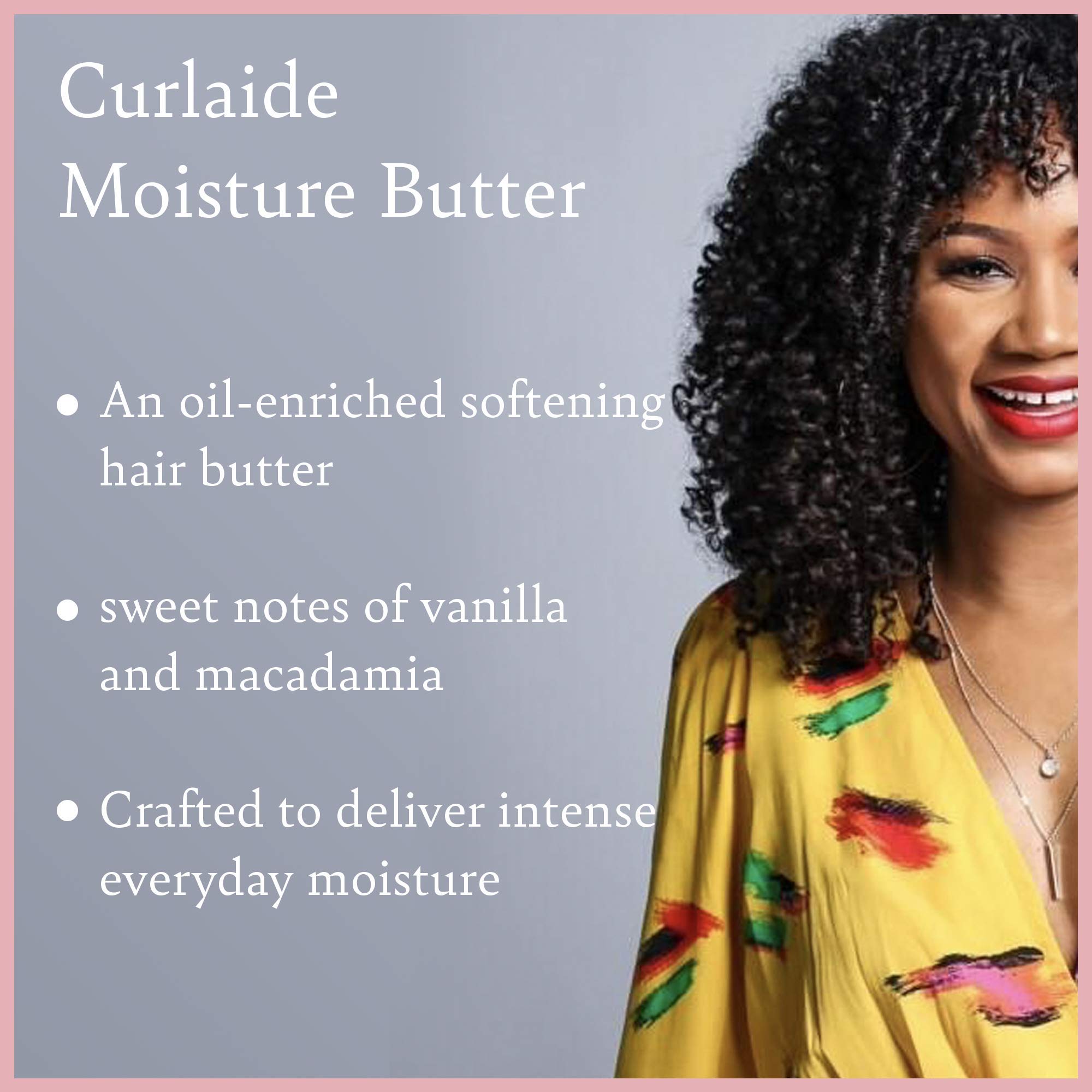 Camille Rose Curlaide Moisture Butter, Hair Styling Cream for Intense Moisture to Strengthen and Nourish Strands, 8 oz