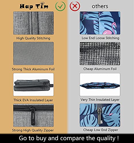 Hap Tim Lunch Box Insulated Lunch Bag Medium Size Cooler Tote Bag for Adult,Men,Women, Double Deck Cooler for Office/Picnic/Travel/Camping(16040-DG)