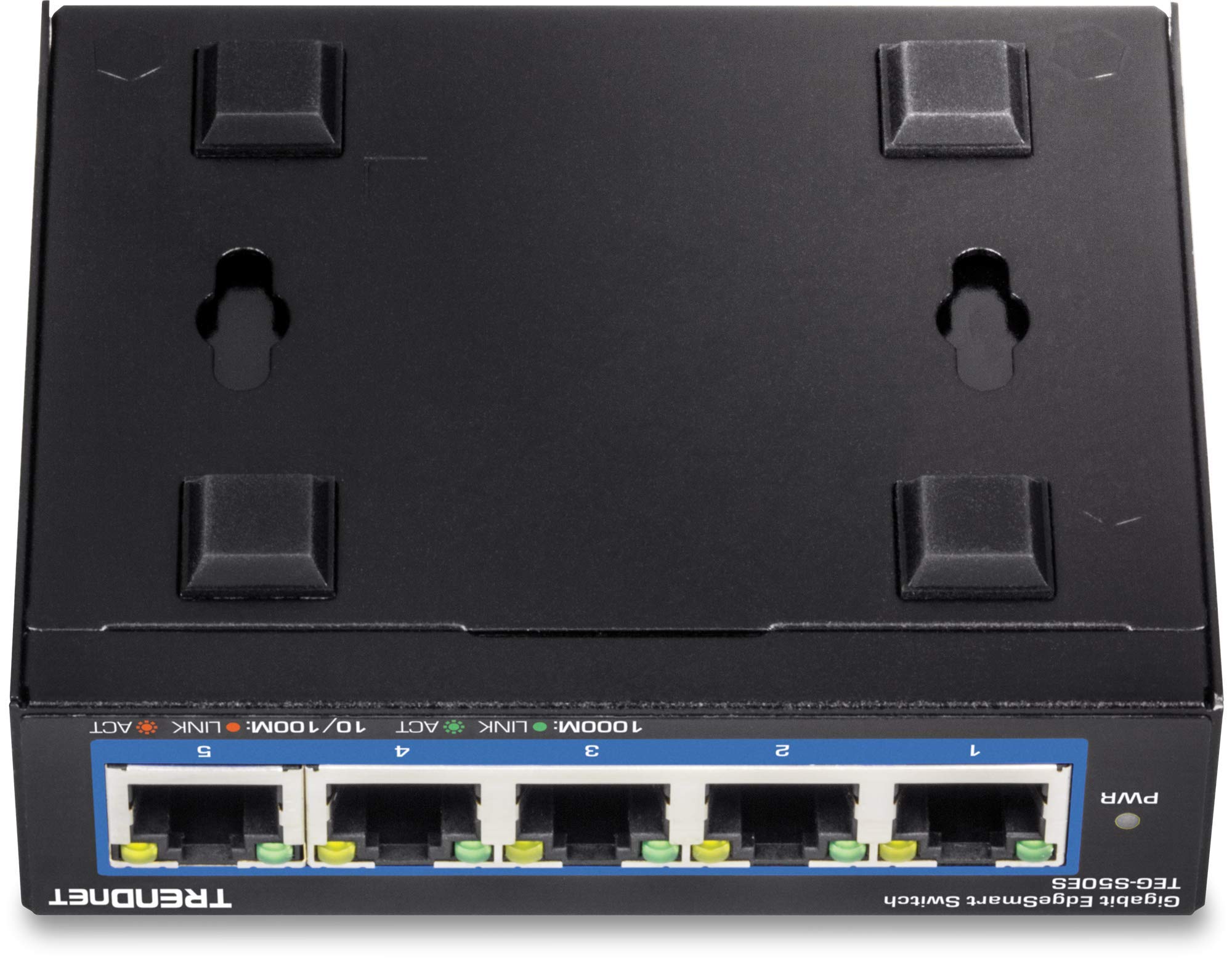 TRENDnet 5-Port Gigabit EdgeSmart Switch, TEG-S50ES, 5 x Gigabit Ports, 10Gbps Switch Capacity, Ethernet Splitter, Managed Smart Gigabit Switch, Metal, Fanless, Lifetime Protection, Black