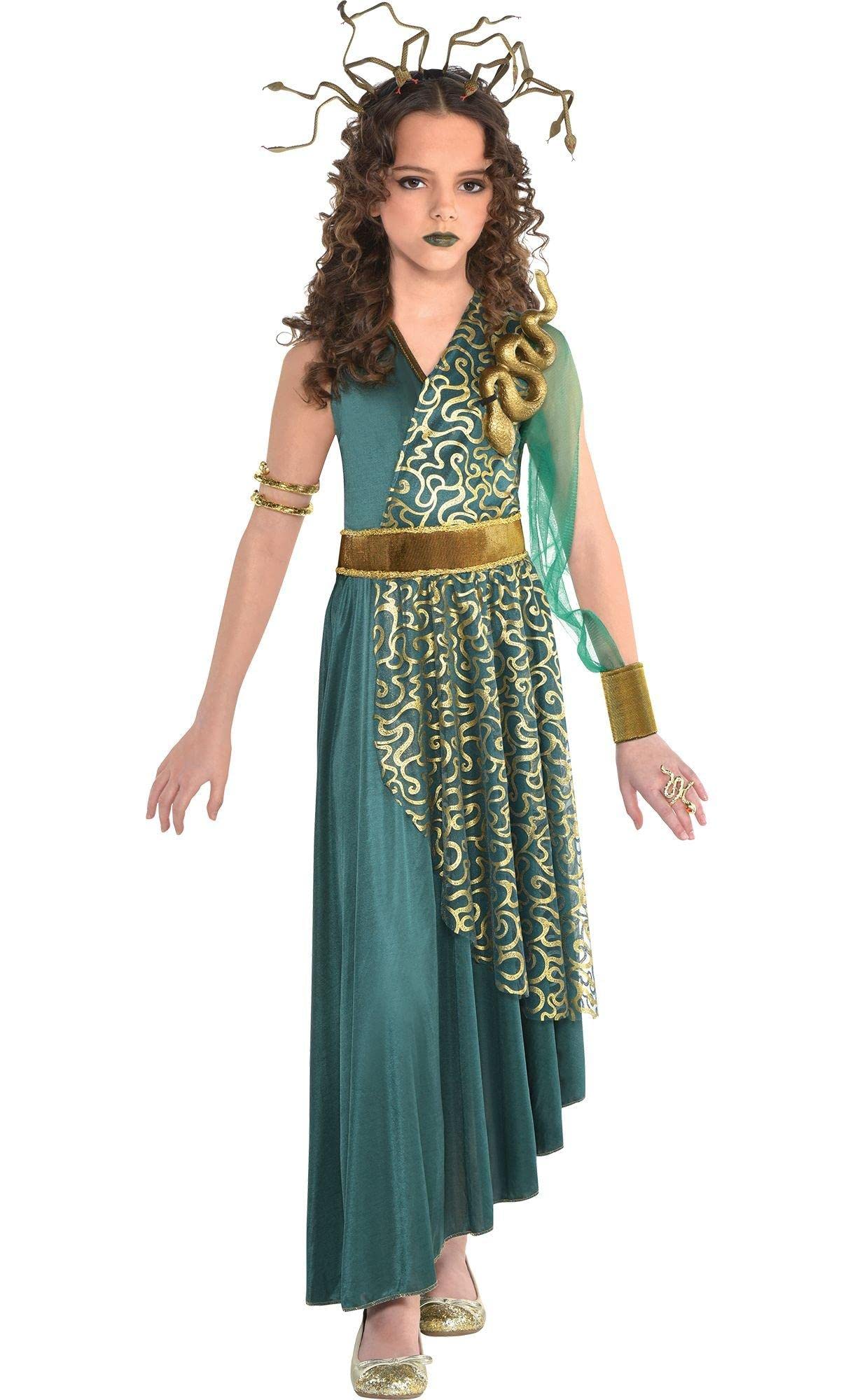 Amscan Girls Medusa Magic Costume Dress Set - (Large 12-14) 1 Set - Stunning & Enchanting Greek Mythology Outfit, Perfect for Halloween & Themed Parties