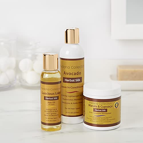 Pydana Collection Moisture LOC Kit | Intensive Moisturizer | Curl Definer | Scalp Treatment For Normal To Light Thinning | Natural Hair Products For Women With Vitamin E | 3 Piece Kit