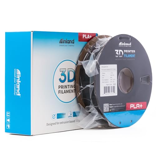 INLAND Micro Center PLA+ 3D Printing Filament 1.75mm - PLA Plus 3D Printer Filament - PLA Pro Dimensional Accuracy +/- 0.03 mm - 1kg Cardboard Spool (2.2 lbs) (1 Pack Black, 1.75mm)