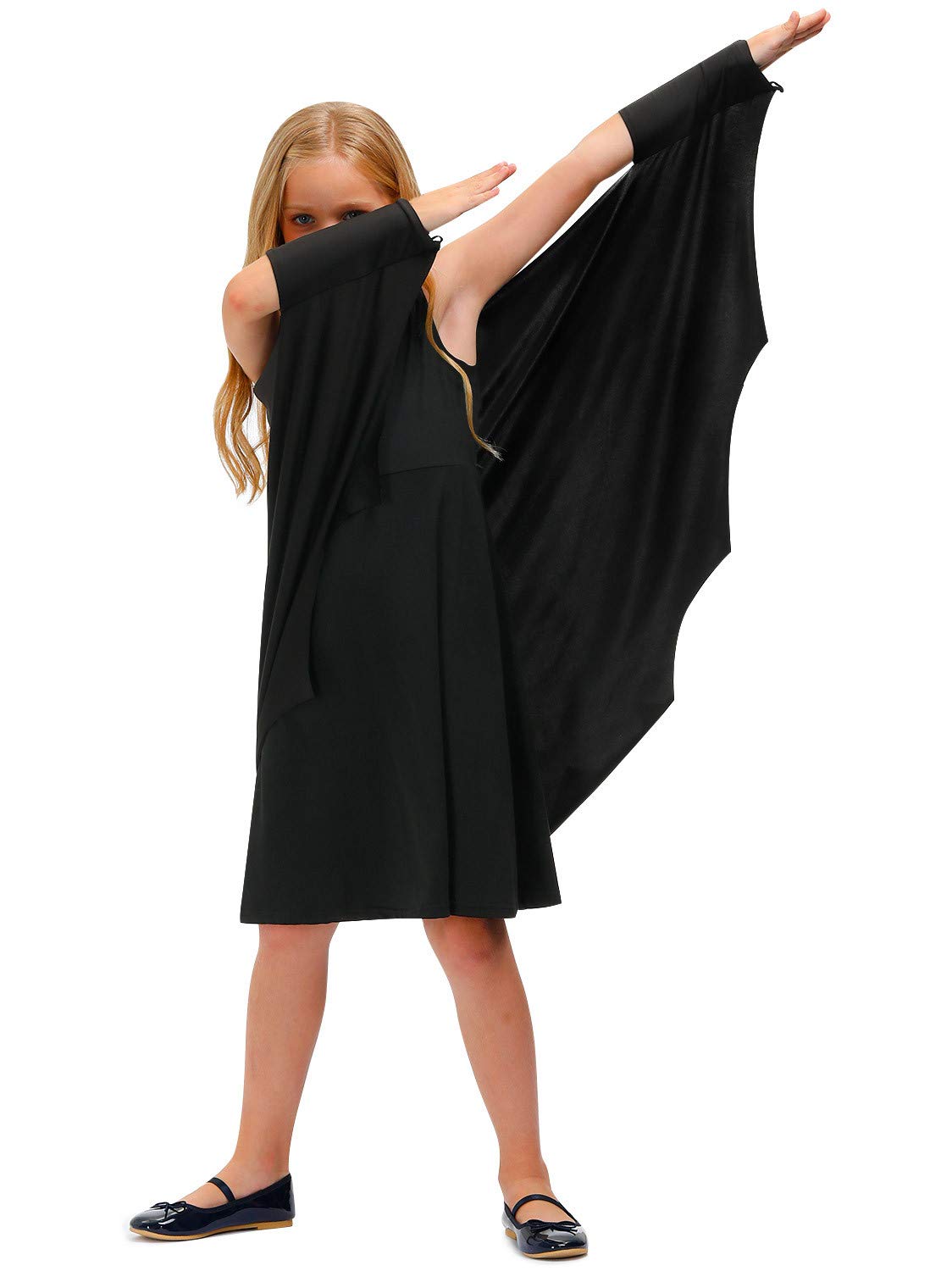 BesserBay Kid's Black Bat Wings Cape Costume Dress Up Accessory 8-10 Years