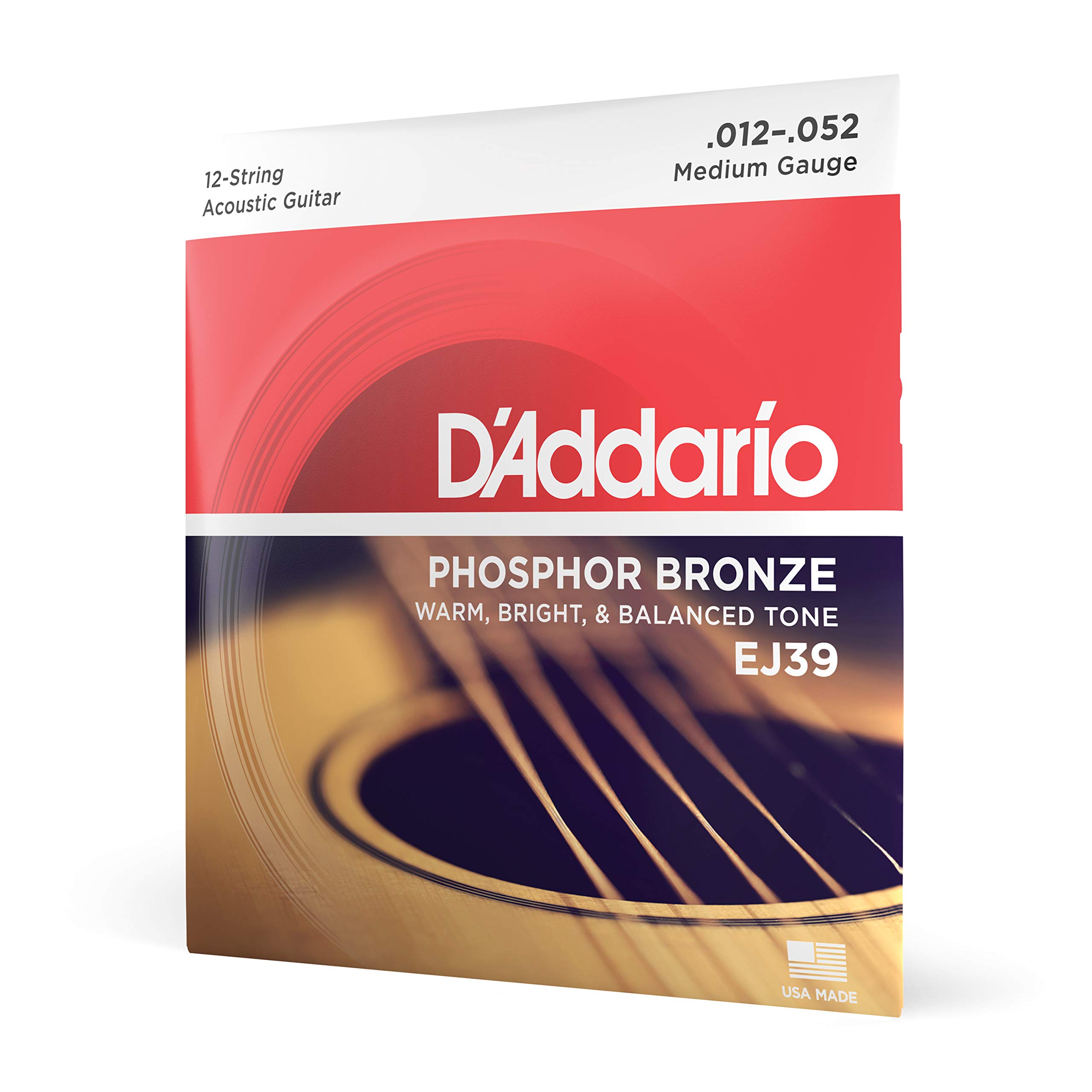 2014 D'Addario D'Addario EJ39 Phosphor Bronze 12-string Acoustic Guitar String Set, Medium N/A
