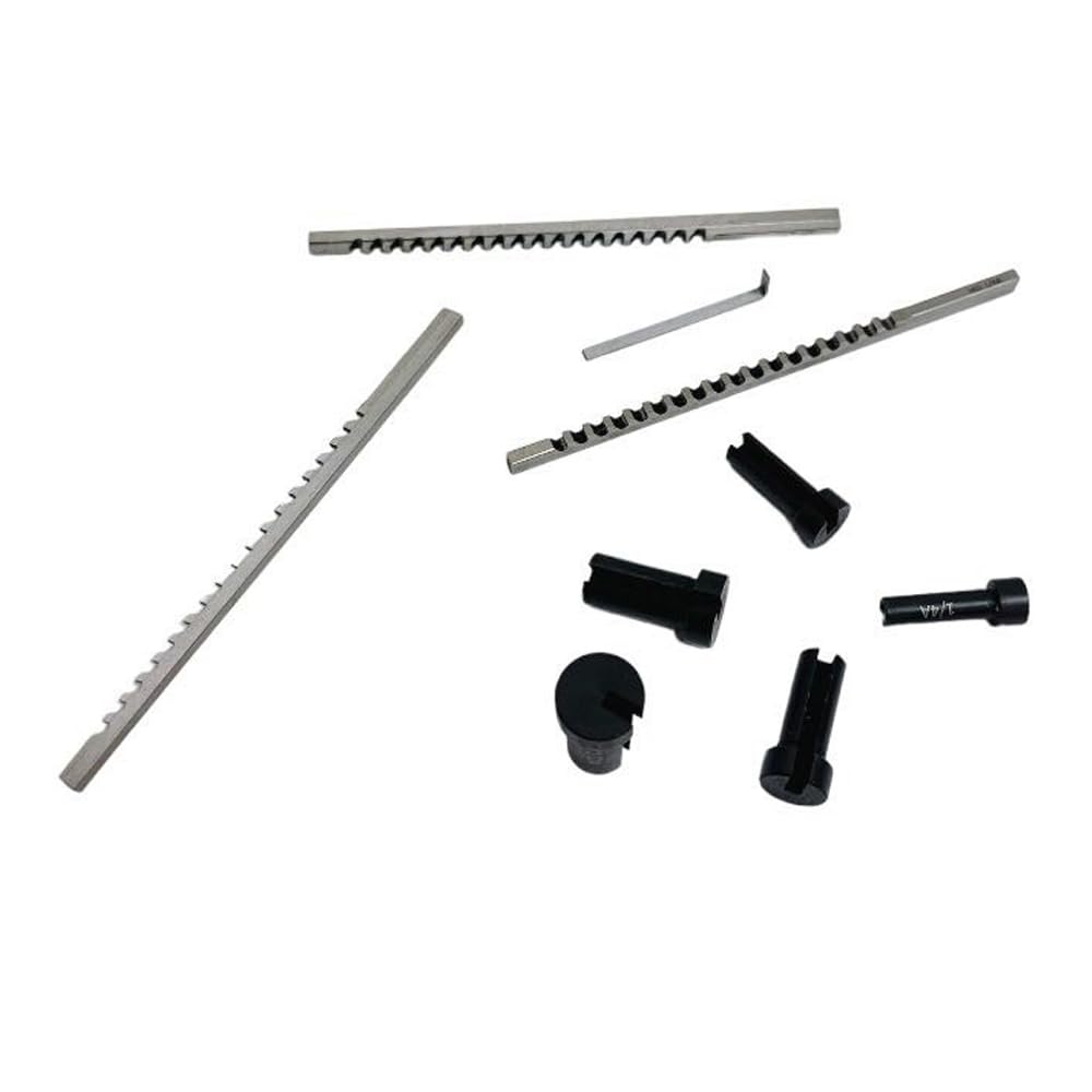 DBM IMPORTS Set of 9 Pcs High Speed Steel Keyway Broach Set Standard Cutting Bushings Shim Harden