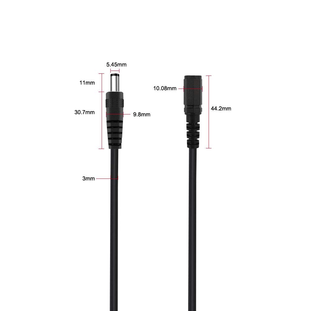 USHANLIN DC Power Splitter Security Camera Power Splitter 12V CCTV Power Cable (1 Female to 2 Male 5.5mm X 2.1mm, 5Pack)