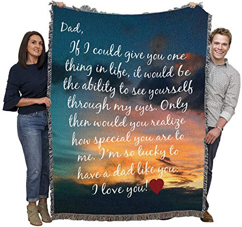 Pure Country Weavers Dad - See Yourself Through My Eyes Blanket - Gift Tapestry Throw Woven from Cotton - Made in The USA (72x54)