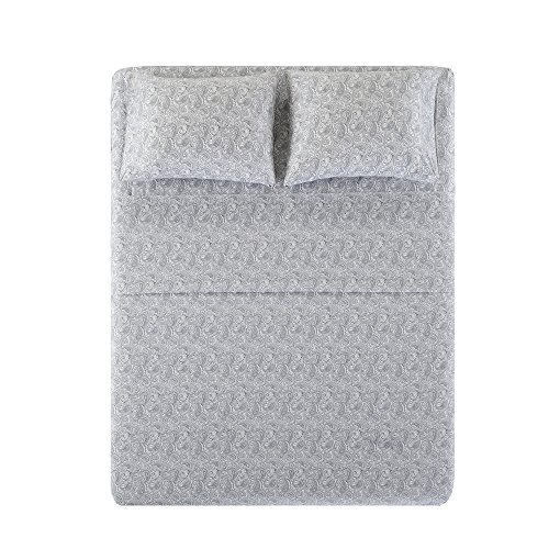 Comfort Spaces 100% Cotton Sheet Set Breathable, Lightweight, Soft with 14" Elastic Pocket Fits up to 16" Mattress, All Season Cozy Bedding, Matching Pillow Case, Queen Paisley Multi 4 Piece