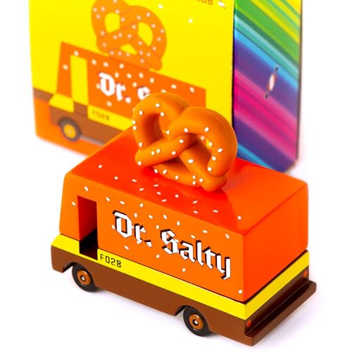 CANDYCAR® Wooden Food Truck Collection - Pretzel Van, Premium Handcrafted Beech Wood Toy Car