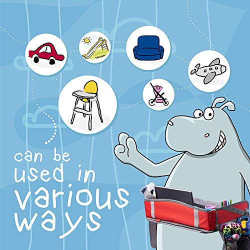 Hippococo Kids Travel Tray: Premium Portable Activity Organizer, Non-Flimsy, Padded Base, Large Storage Pocket, Sturdy Walls, Waterproof, Tablet Holder, Universal Fit - Car Seats, Strollers & Airplane