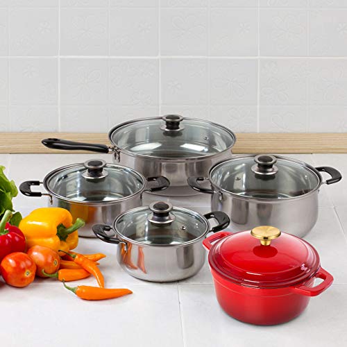 4 Sets Dutch Oven Knob Stainless Steel Replacement Knob Pot Lid Handle Compatible with Le Creuset, Aldi, Lodge and other Enameled Cast-Iron Dutch Oven (Gold)