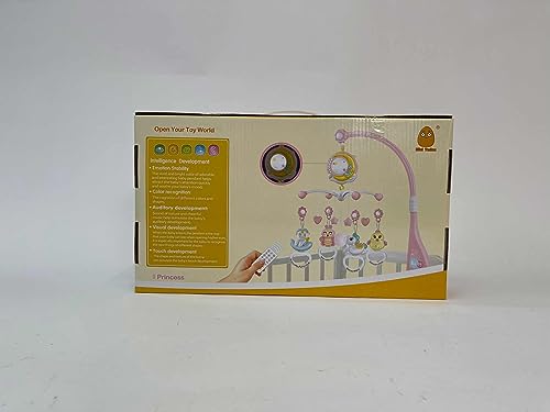 Baby Musical Crib Mobile with Timing Function Projector and Lights,Hanging Rotating Rattles and Remote Control Music Box with 150 Melodies,Toy for Newborn 0-24 Months