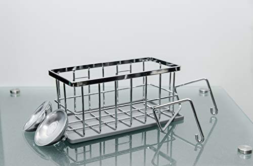 Heavy Duty Sink Caddy for Wet Dish Rag and Sponge Holder - Hang, Suction, or Counter Use - by Mary's House