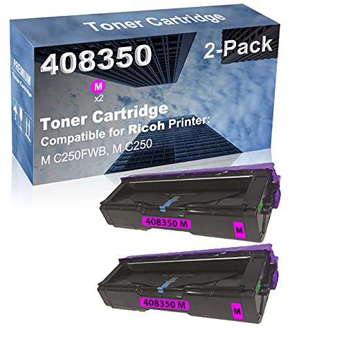 2-Pack (Magenta) Compatible M C250FWB, M C250 Printer Toner Cartridge High Capacity Replacement for Ricoh 408350 Toner Cartridge