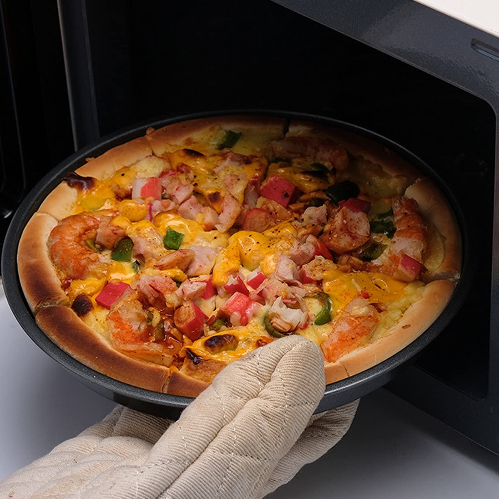2Pcs Baking Tray for Pizza, NonStick Aluminum Pizza Dish 6/9/10/12in Deep Pizza Baking Tray, for Pizza Making, Oven Baking Tray(6 inches)
