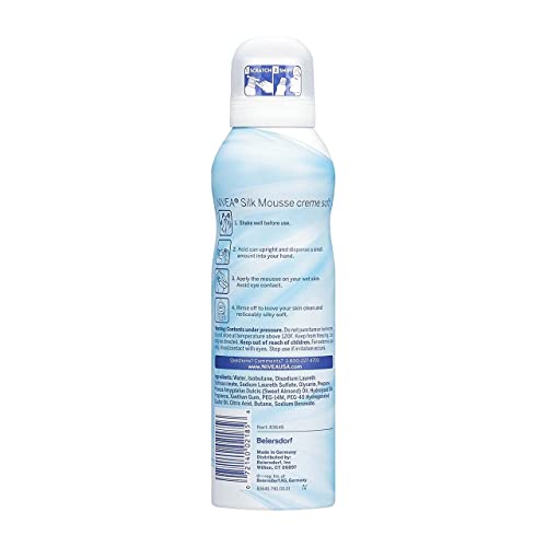 Nivea Creme Soft Foaming Silk Mousse Body Wash, Vanilla and Jasmine Blossom, 6.8 Ounce