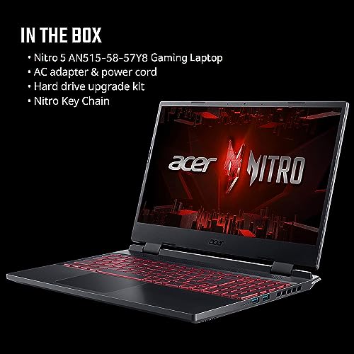 acer Nitro 5 Gaming Laptop, 15.6" FHD IPS 144Hz Display, 12th Gen Intel Core i5-12500H, GeForce RTX 3050 Ti 4GB, 16GB RAM, 512GB PCIe 4.0, Backlit KB, Thunderbolt 4, HDMI, Wi-Fi 6, Win 11 Pro