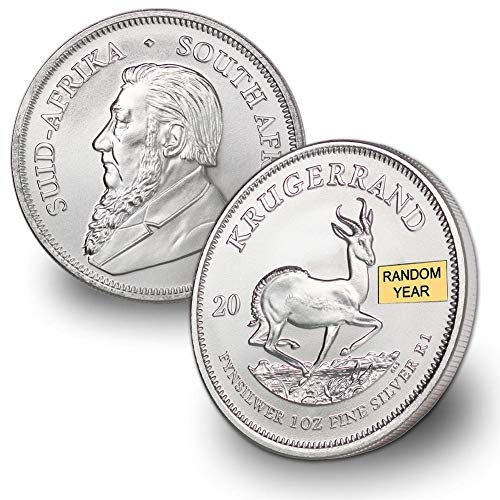 2017 - Present (Random Year) South Africa 1 oz Silver Krugerrand Lot of (5) Coins Brilliant Uncirculated with Certificates of Authenticity 1 Rand (R1) BU