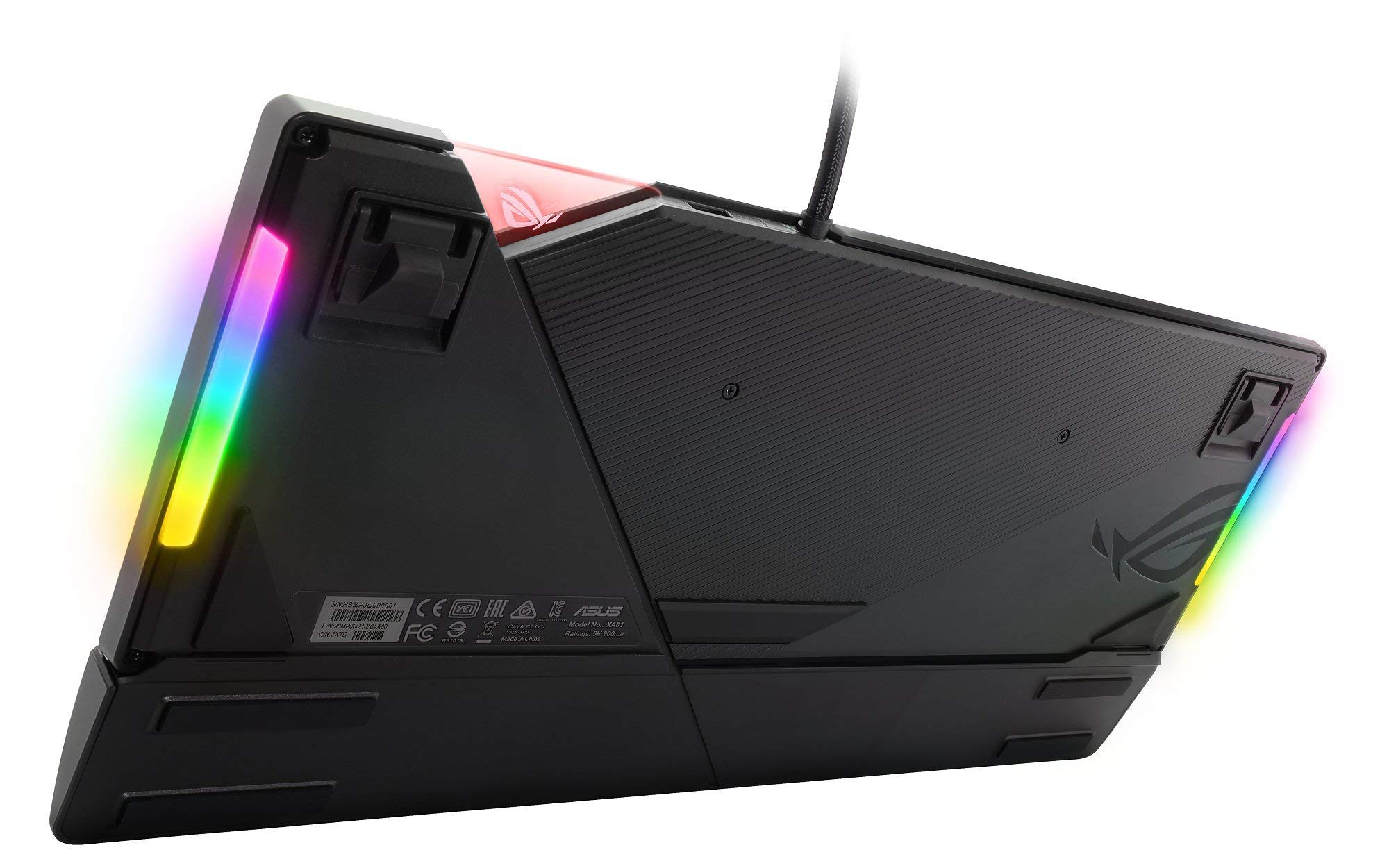 ASUS ROG Strix Flare (Cherry MX Red) Aura Sync RGB Mechanical Gaming Keyboard with Switches, Customizable Badge, USB Pass Through and Media Controls (Renewed)