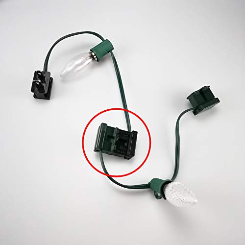 25 Pack SPT-1 Plug, Vampire Plug, Electrical Cord Replacement Zip Plugs, Male Female Gutter Plug (Plug-1-White-Female)