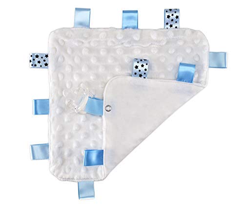 BABY SENSE Taglet Security Baby Blanket Lovey with Pacifier Tag | Soft, Soothing, Comfortable, Warm, Cozy | Unisex & Toddler | Durable & Machine Washable (Pink)