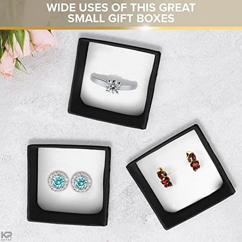 Black Ring Box for Wedding Ceremony - 24Pcs Small Jewelry Box Ring Holder Earrings Box Small Square Ring Boxes for Jewelry Gift - Birthday Earring Gift Box Engagement Ring Box Hard Jewelry Travel Case
