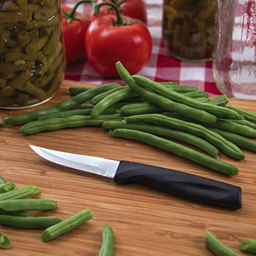 Rada Cutlery Anthem Series Heavy Duty Paring Knife Stainless Steel Blade with Ergonomic Black Resin Handle, 7-3/8 Inches
