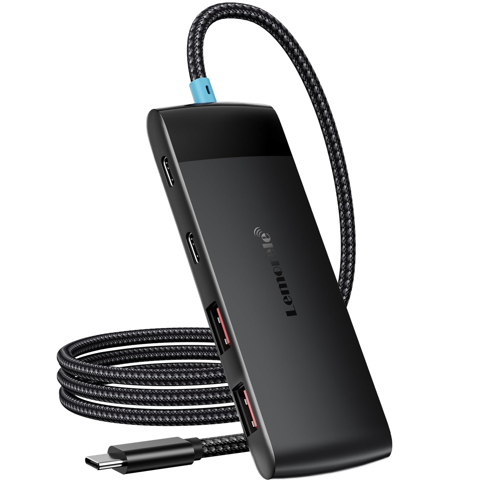 4-Port USB 3.0 Hub, Lemorele Ultra-Slim Data USB Hub with 1.31ft Extended Cable, Fast Data Transfer USB Splitter for Laptop MacBook, Mac Pro, Surface Pro, XPS, PC, Flash Drive, Mobile HDD