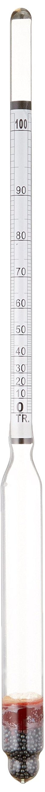 Hydrometer - Alcohol, 0-200 Proof and Tralle & Twin Bubble Airlock and Carboy Bung (Pack of 2)