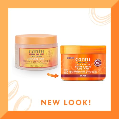 Cantu Define & Shine Custard with Shea Butter for Natural Hair, 12 oz (Packaging May Vary)