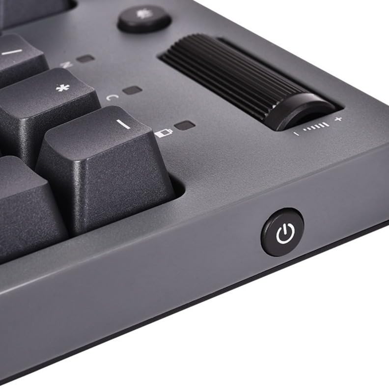 Thermaltake W1 Wireless Gaming Keyboard Cherry MX Blue, 2.4GH per Minute, Bluetooth 4.2, Low Energy Technology, USB Type-C Connection. GKB-WOW-BLSNUS-01,Titanium Gray
