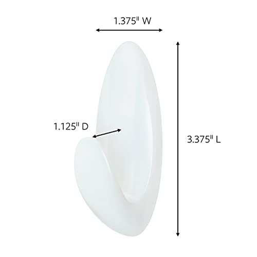 Command BATH18-6ES Organize Damage-Free Bath Towel Hook Value Pack, Medium, Frosted