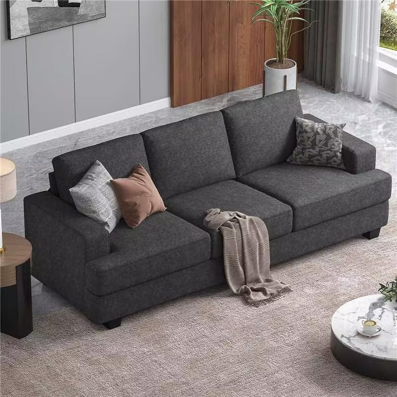 COPIAE 70” Loveseat Couches for Living Room, High Resilience Deep Seat Sofa, Wooden Frame 2 Seat Sofa Couch with Suppleness Armrests& Linen Fabric Cover, Mid Century Modern Comfy Couch for Bedroom
