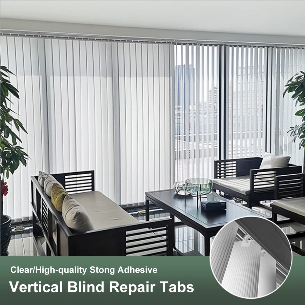 25 Sets (50 Pieces) of Clear Vertical Blind Repair Tabs/Vertical Blind Tabs/Blind Fixer Tabs for Vertical Blinds Replacement Slats