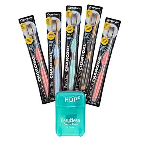 HDP Euro-Tech Toothbrush Size:Pack of 5 with Bonus Type:Charcoal