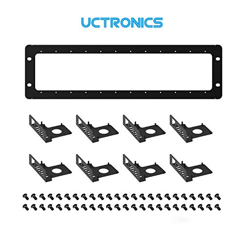 UCTRONICS 19 inch 3U Rack Mount for Raspberry Pi 4, with 8 Mounting Plates, Extendable to Support 12 Units of All Pi B/B+ Models