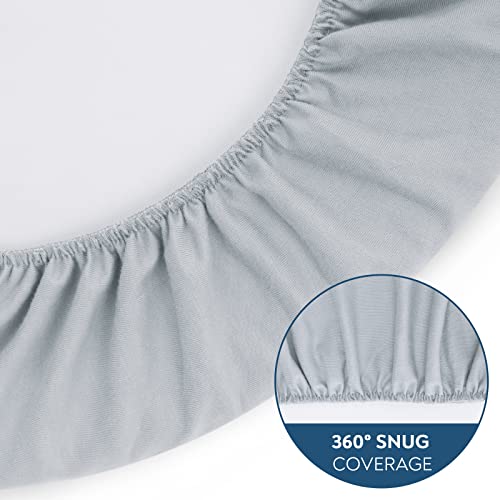 Baby Waterproof Bassinet Mattress Pad Cover and 100% Cotton Sheet(Grey), 18" x 30"