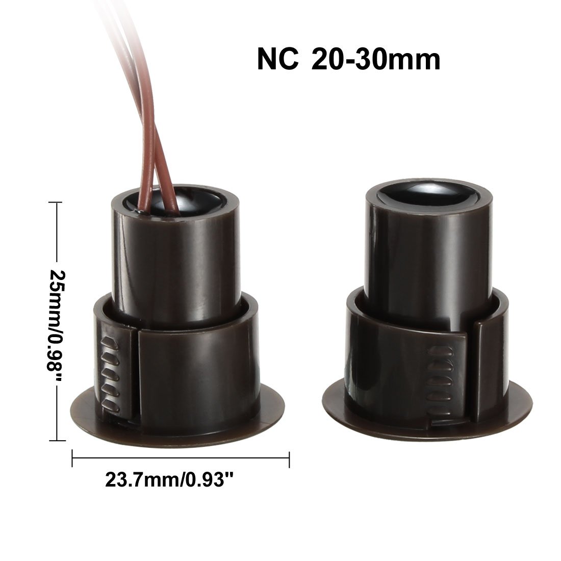 uxcell N.C. Recessed Wired Security Window Door Contact Sensor Alarm Magnetic Reed Switch Brown RC-36 2pcs