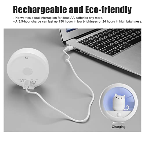 AIMILAR LED Motion Sensor Kids Night Lights Rechargeable USB Night Light Lamp for Kids Room Bedroom Bathroom Toilet Portable Baby Nursery Magnetic Cow Nightlight (2 Pack)