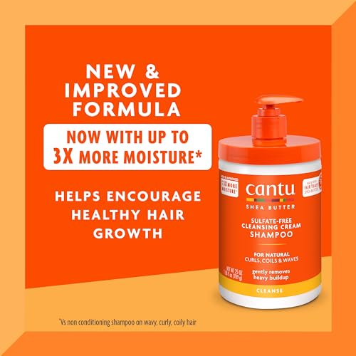 Cantu Sulfate-Free Cleansing Cream Shampoo with Shea Butter for Natural Hair, 25 fl oz