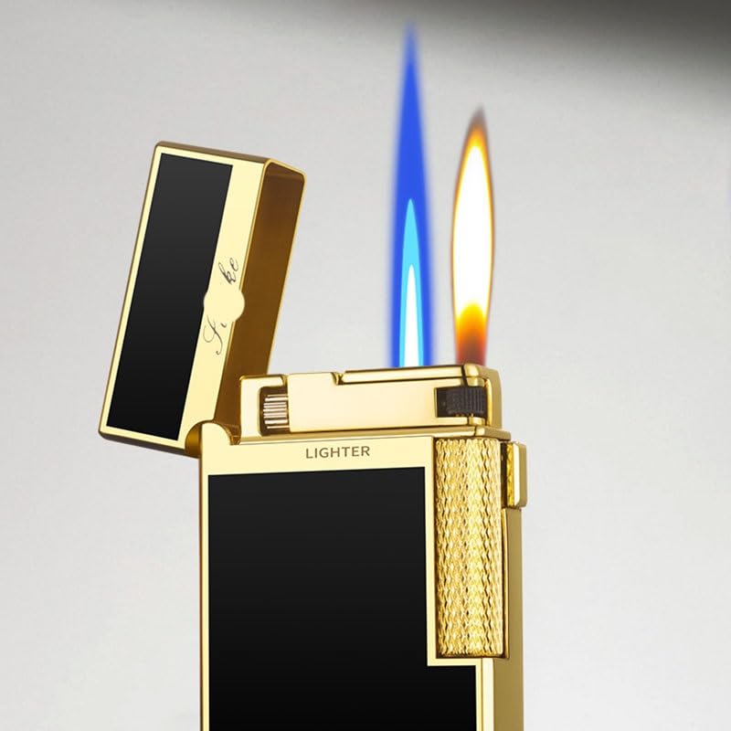 2024 New Inflatable Lighter, Blue Flame + Open Flame, Side Slide Single Flame, Adjustable Flame Size, Suitable for Boyfriend Girlfriend Father, Daily Use (Color : C3)