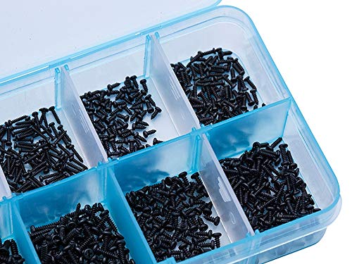 Mercury_Group Fasteners, 500Pcs M2 M2.3 M2.6 M3 PA Micro Laptop Repair Screws Computer PC Pan Self-Tapping Electronic Small Wood Screws SS03