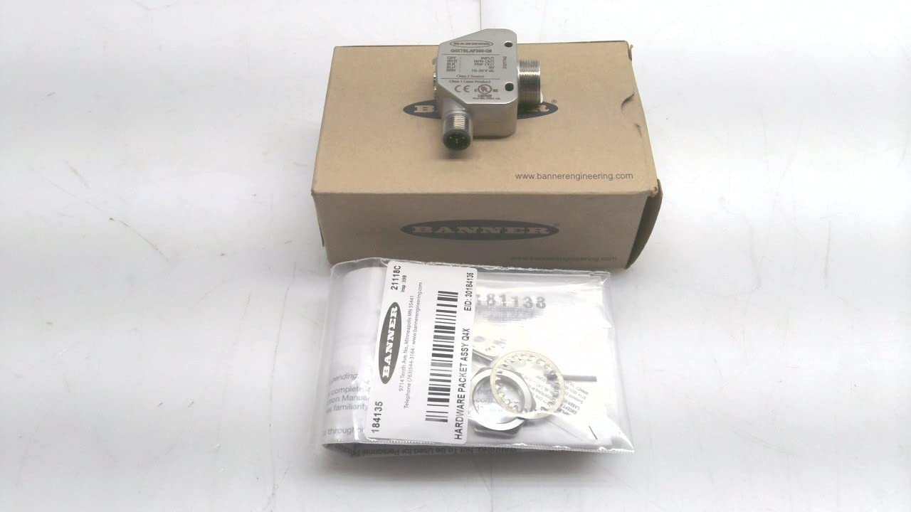 BANNER ENGINEERING Q4XTBLAF300-Q8 (94118), 1 PNP, Connection Euro M12 5-PIN Integral Connector, Input 10/30 VDC, Laser Adjustable Field, OUTPUTS Bipolar 1 NPN, PHOTOELECTRIC Sensor, Q4X Series, Range