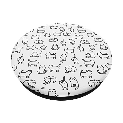 Funny Cat Outline Design PopSockets PopGrip: Swappable Grip for Phones & Tablets