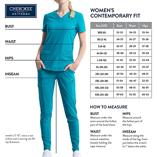 Cherokee Infinity Drawstring Scrub Pants for Women, Stretch Performance Fabric CK100A, M, Black