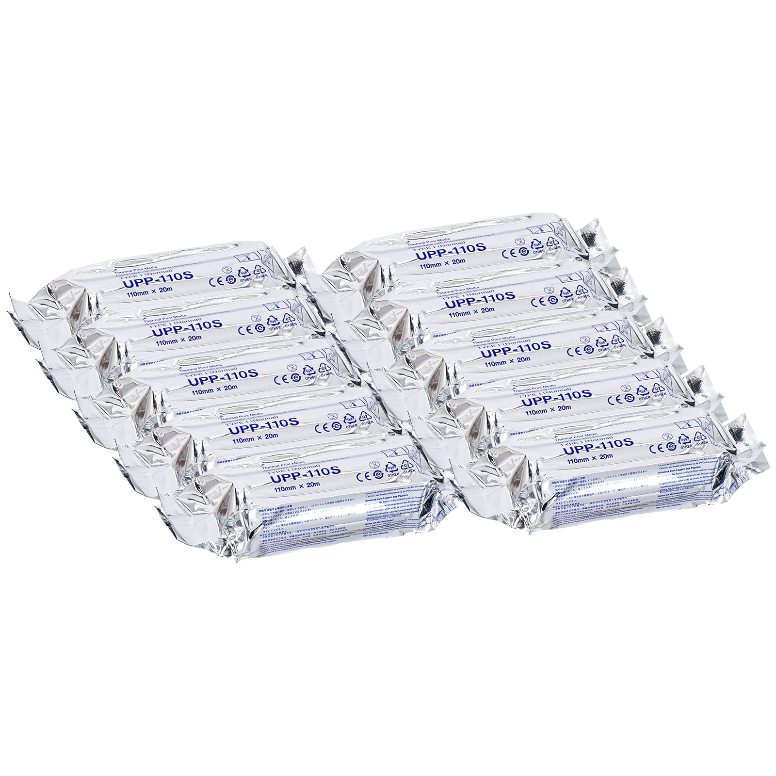 UPP-110S Sony Compatible Ultrasound Paper(110 mm x 20m)10 roll,for Sony Ultrasound Thermal Print Film