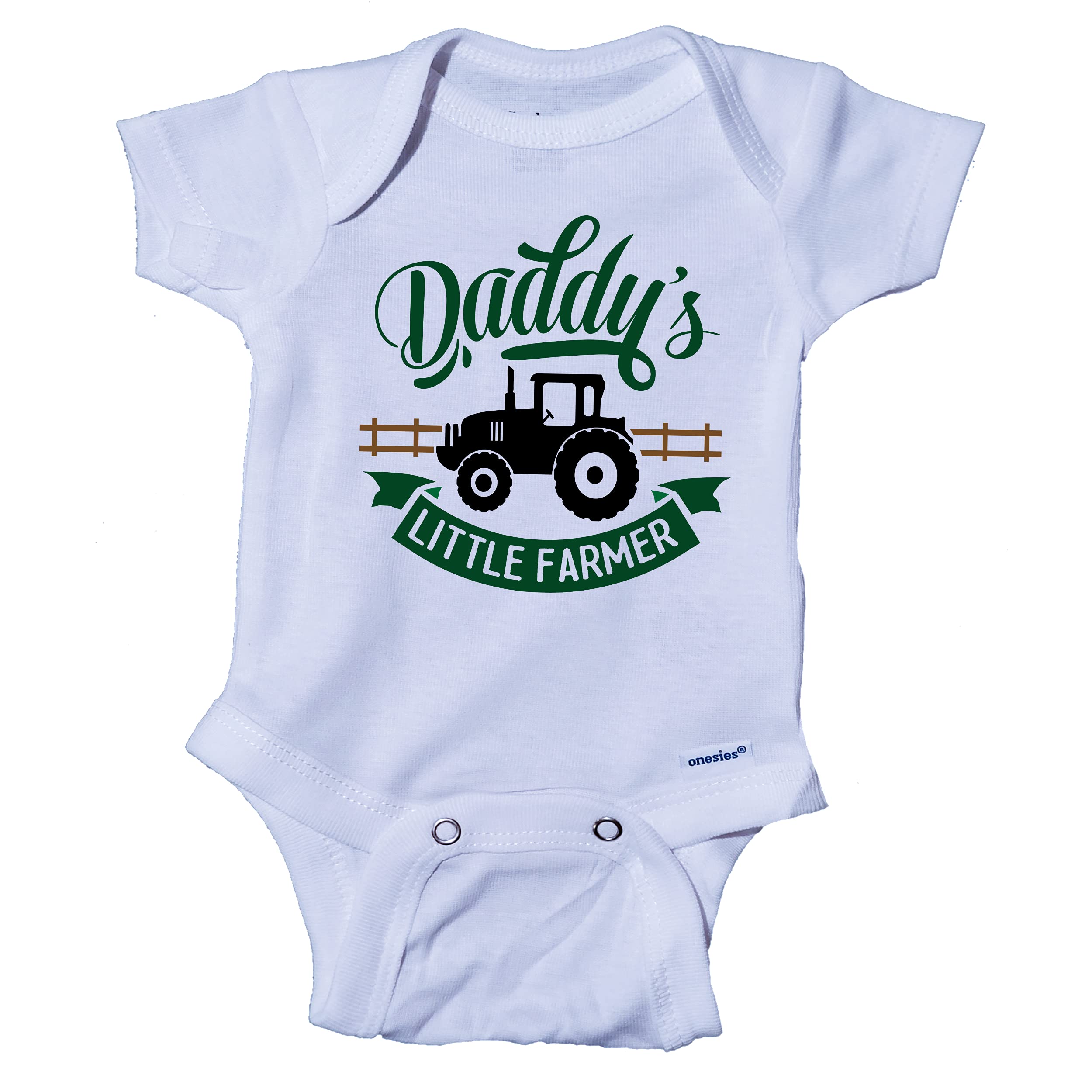 Ink Trendz® Daddy's Little Farmer Farming Tractor Infant Onesie® Bodysuit (3-6 Months) White